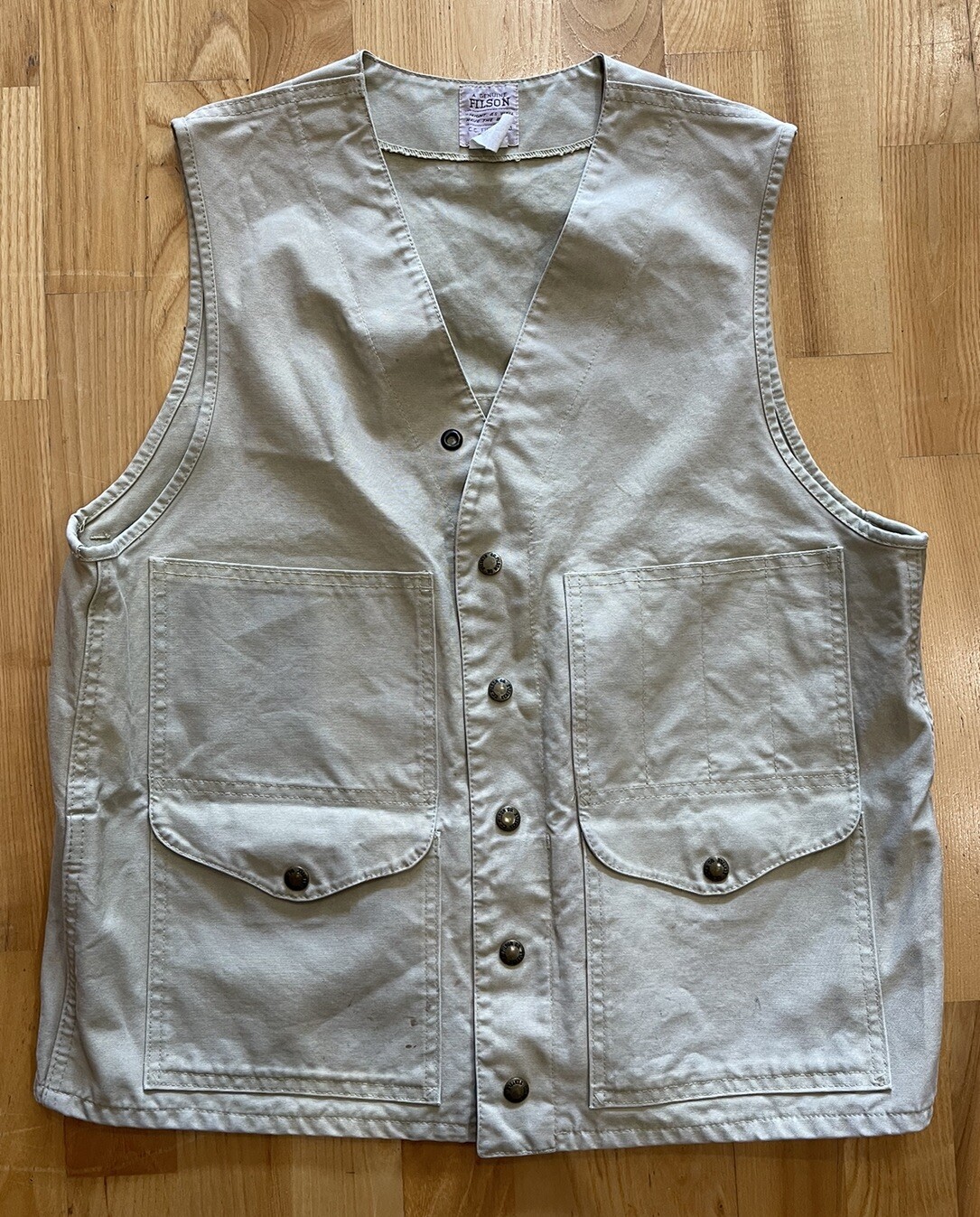 Vintage C.C Filson Dry Tin Cloth Cruiser Vest Hunting… - Gem