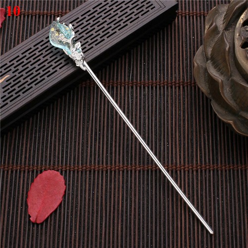 Women Hairpin Hair Stick Metal Rhinestone Chinese Style Hair Fork ...
