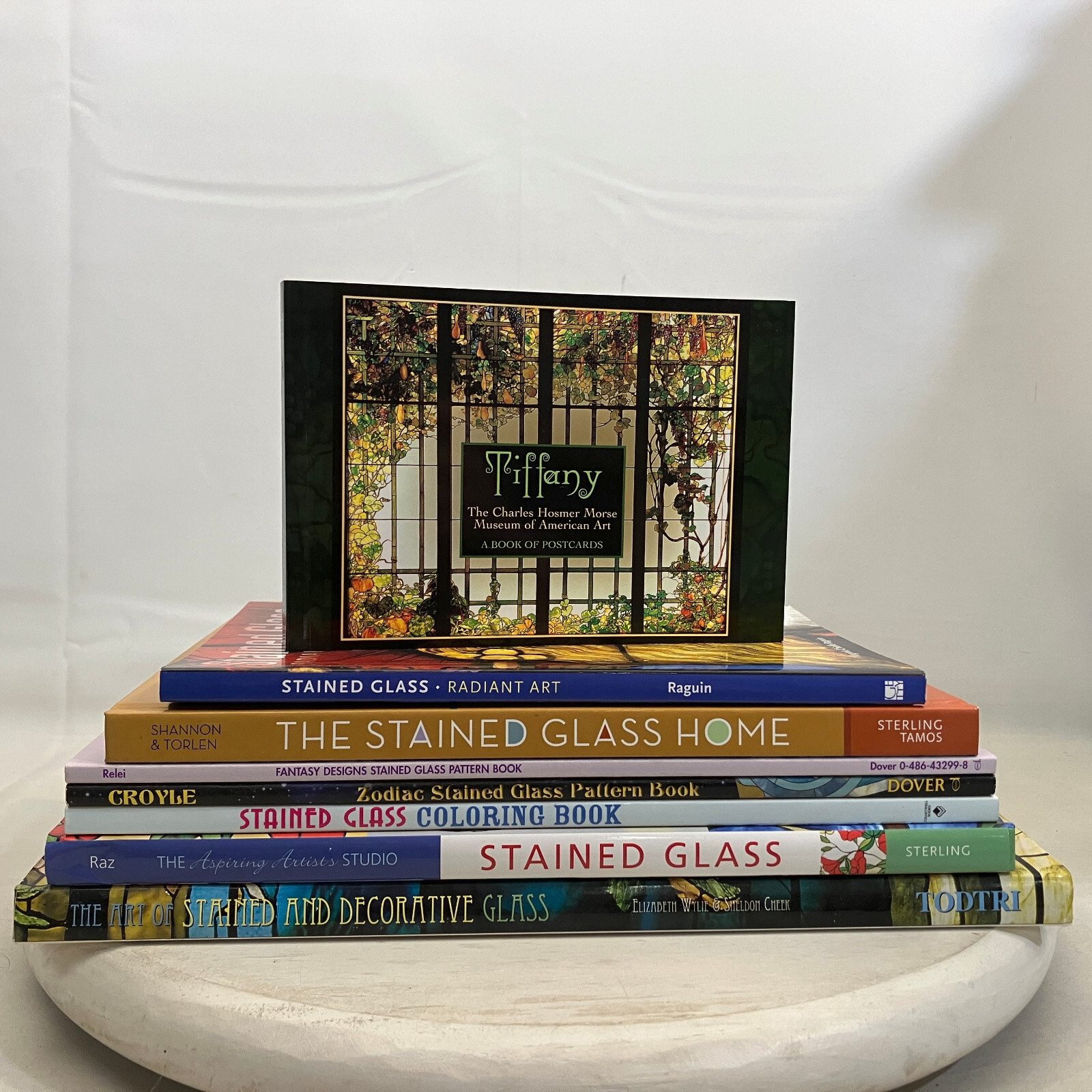 Stained Glass 8 Book Mixed Lot Art Home Decor Tiffany Zodiac Fantasy ...