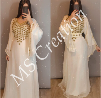 SALE!! New White Wedding Dress African Attire Kaftan Arabian Plus Size ...