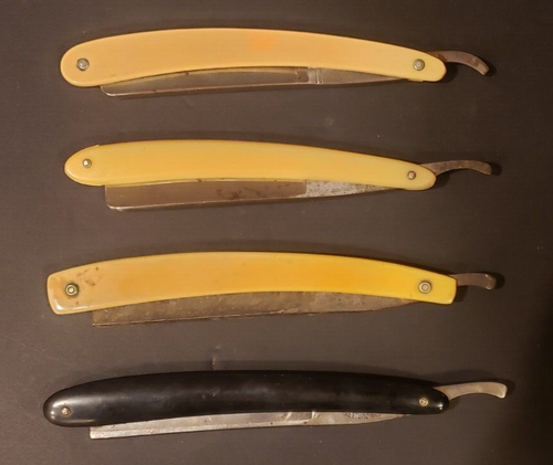 Lot of 4 Vintage Barber Shaving Straight Razors Knives | eBay