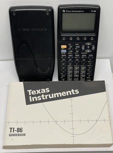 Texas Instruments TI-86 Graphing Calculator w/Cover & Manual Guide Book ...