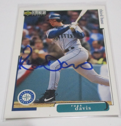 RUSS DAVIS 1998 UPPER DECK CC MLB BASEBALL SIGNED CARD IP SEATTLE ...