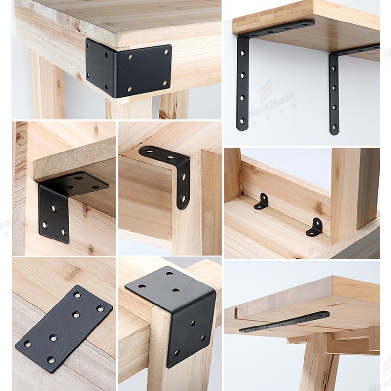 10Pcs Repair Plate L-shape Mending Corner Bracket Connector Black ...