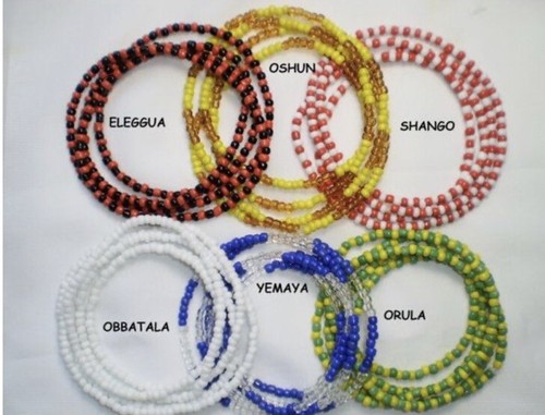 6 Collares De Santeria, Elegua, Obatala, Shango, Yemaya, Orula Y Oshun ...