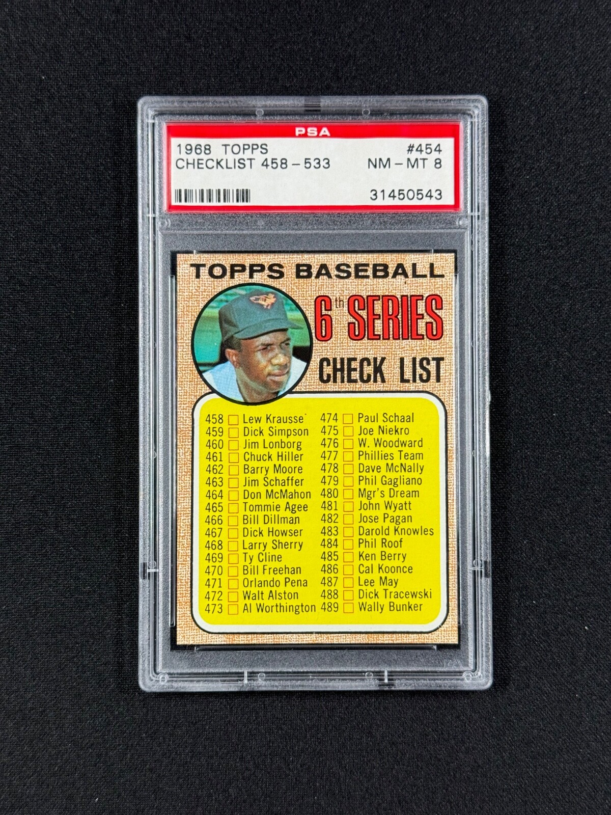 1968 Topps #454 Checklist Frank Robinson PSA 8 | eBay