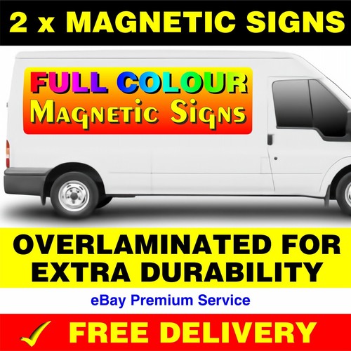 2 x (1 PAIR) MAGNETIC VEHICLE SIGNS, REMOVABLE CAR LORRY VAN SIGN, FULL ...
