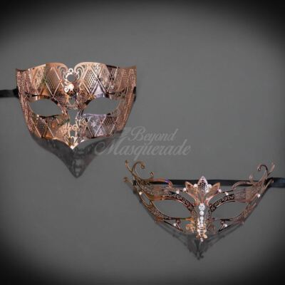 Masquerade Masks Couple's | Vine Masquerade Masks Rose Gold | eBay