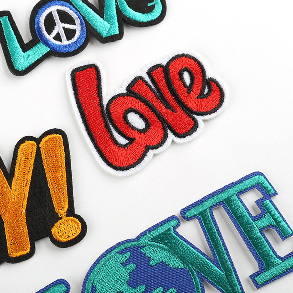 11 pcs DIY Words Patches Embroidery Iron On/Sew On Applique for Clothes ...
