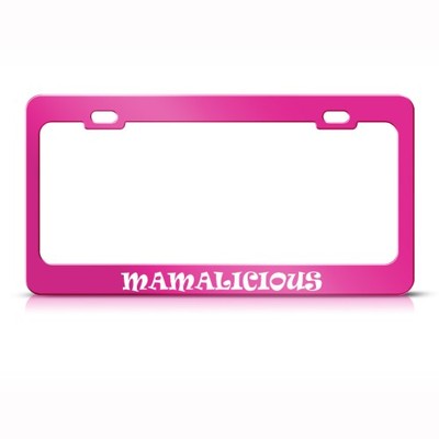 Metal License Plate Frame Pink Hot Mama Mamalicious Car Accessories ...