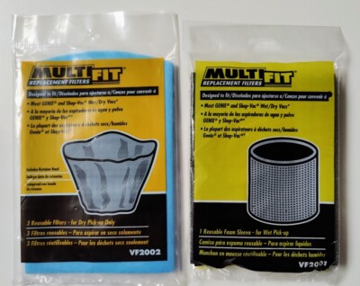 Multi-Fit Filter Lot - Fits most Shop Vac, Genie Wet Dry Vacs - VF2001 ...