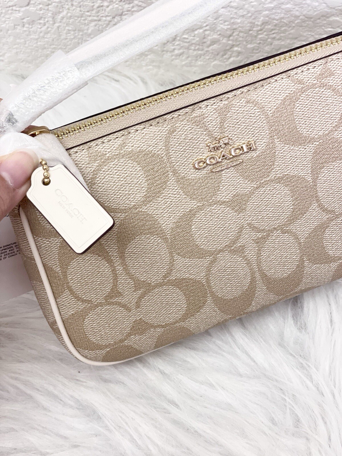 NWT Coach Nolita 19 In Signature Canvas C3308 Light Khaki/Chalk | eBay