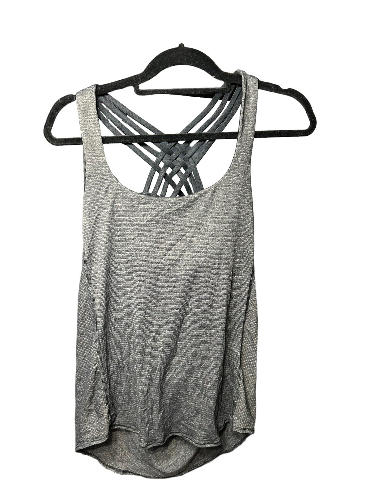 Lululemon Free To Be 2 In 1 Tank Top Workout Athletic Grey Black Women ...