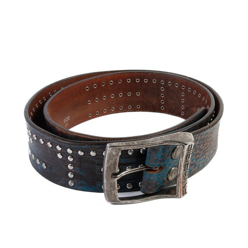 Energie Blue Studded Leather Wide Belt 30879 | eBay