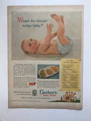 1953 Gerber's Baby Foods, Whitman's Sampler Chocolates Vintage Print ...