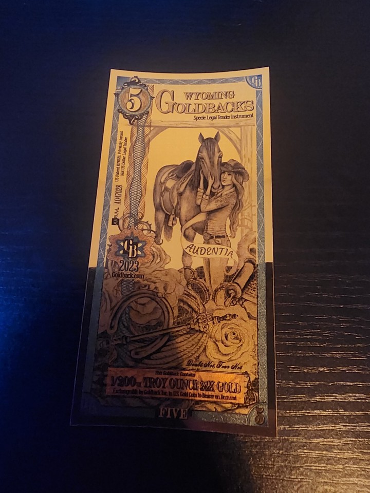 5 Wyoming Goldbacks 2024 1/200oz 24k Aurum Gold BRAND NEW! | eBay