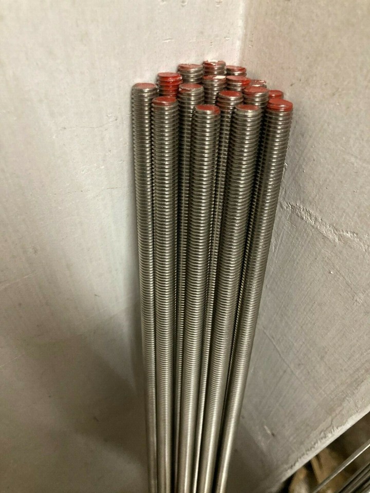 1 Metre Bar Studding Rod Allthread A2 & A4 Stainless M3 M24 Threaded ...