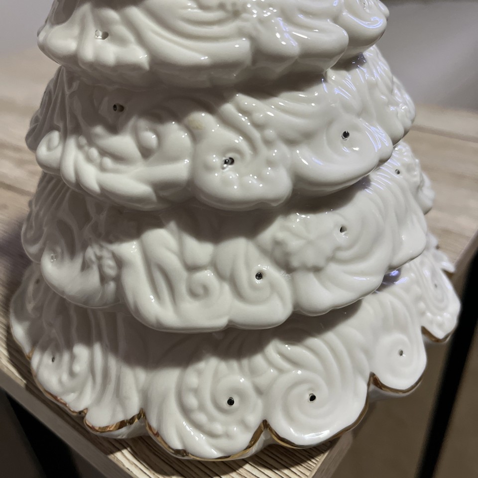 Vintage Lenox BRIGHTLY SHINING TREE Figurine 9" Cream Color Changing ...