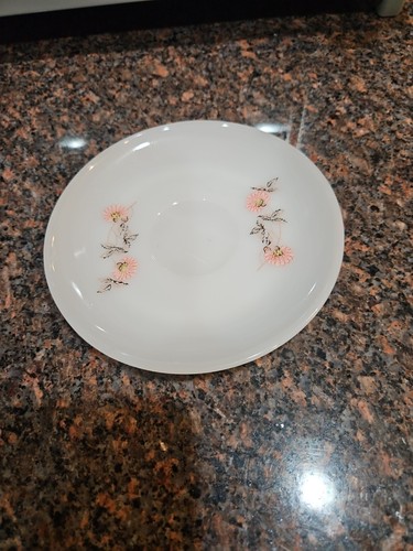 Fire King Milk Glass Oven Ware Saucer Primrose Floral Pattern Vintage ...