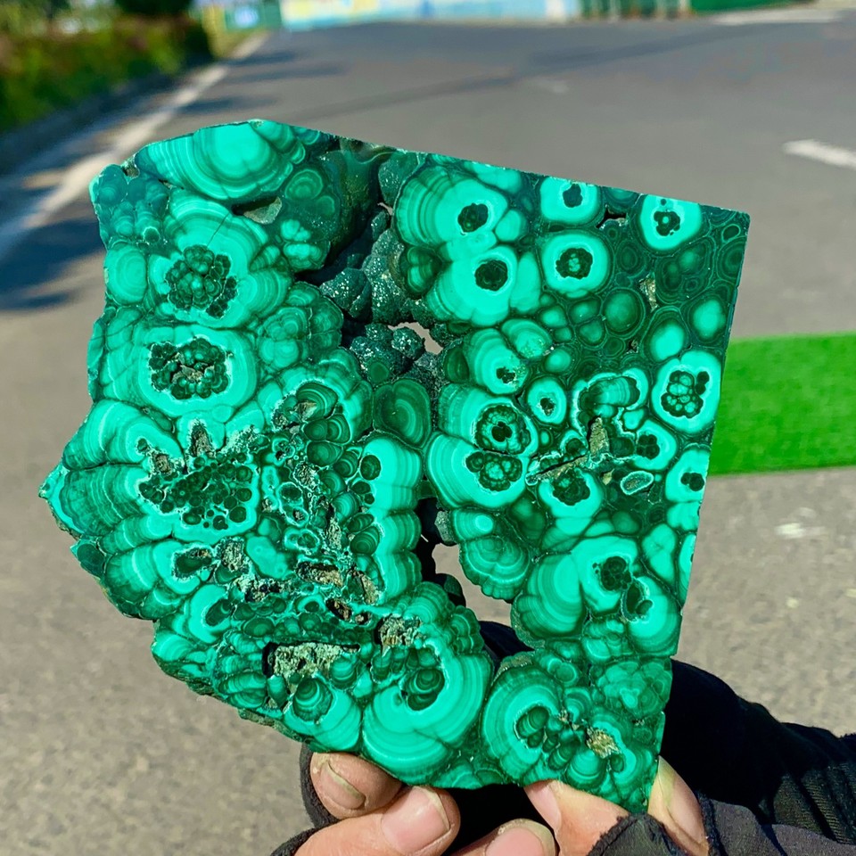 316G Natural glossy Malachite transparent cluster rough mineral sample ...