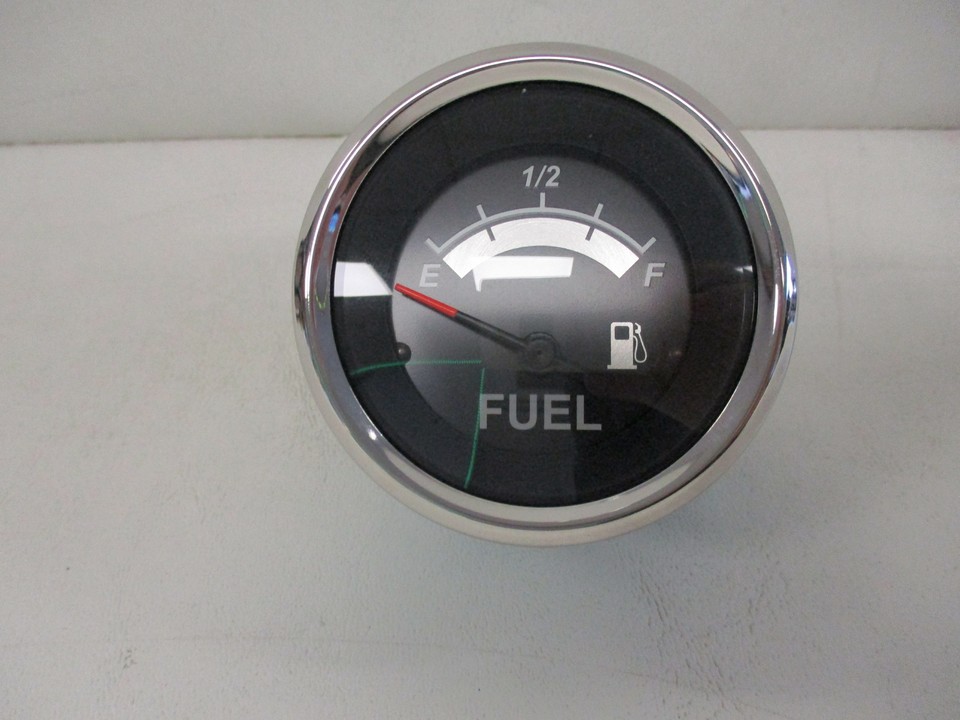 TELEFLEX FUEL GAUGE BLACK FACE & CHROME BEZEL 67021F MARINE BOAT | eBay