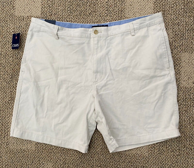 Mens CHAPS Flat Front Casual 100% Cotton Shorts Stone Beige Size 42W | eBay
