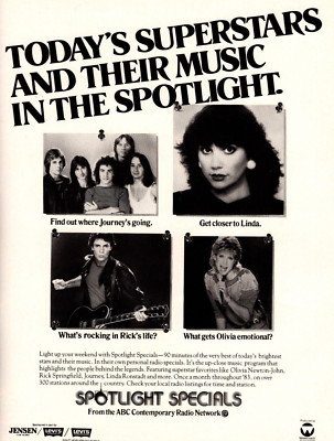 1983 SPOTLIGHT SPECIALS PRINT AD, CONTEMPORARY ABC ROCK RADIO NETWORK ...