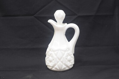 Vintage 1950s Fostoria White Milk Glass Cruet Winburn Pattern Vinegar ...