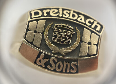 Rare Mens 10k Yellow Gold Cadillac Dealership Signet 16 Gm Vintage Band ...