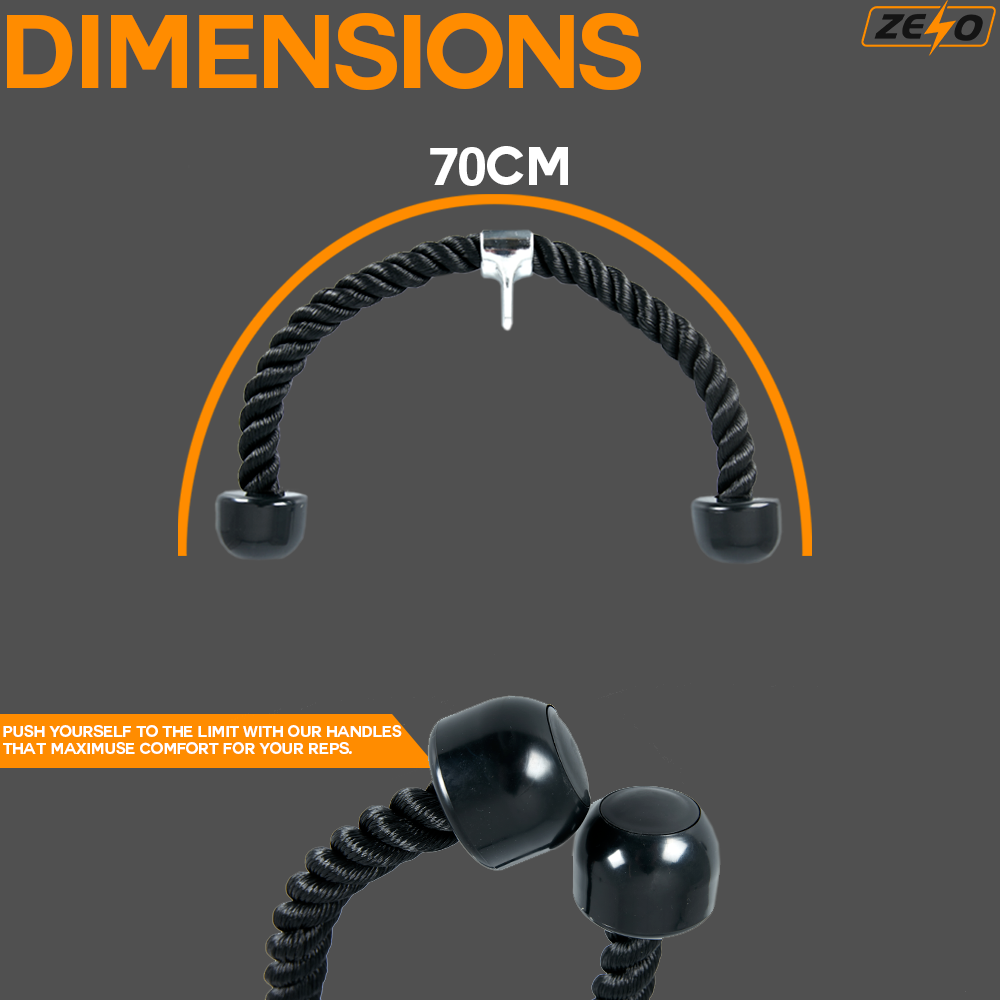 PULL DOWN ROPE BICEP ROPES CABLE ATTACHMENT HANDLE GYM MULTIGYM LAT ...