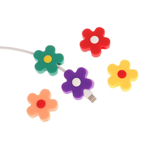 Cute Flowers Wire Cover Charging Cable Bite Protector For Phone Charger ...