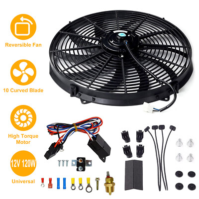 16" Universal Slim Fan 3000FCM Push Pull Electric Radiator Cooling 12V ...