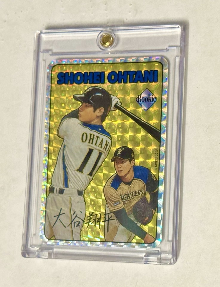 Shohei Ohtani ROOKIE GOLD REFRACTOR Japanese Vending Sticker Variation ...