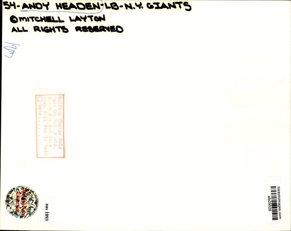 1987 Press Photo New York Giants Linebacker #54 Andy Headen - afa29528 ...