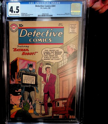 1960 Detective Comics #281 Batman 4.5 CGC Graded Vintage DC Batman | eBay