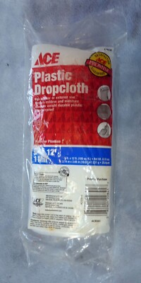 ACE Hardware Plastic Dropcloth 1 mil 9x12' 108 SqFt Interior Exterior ...