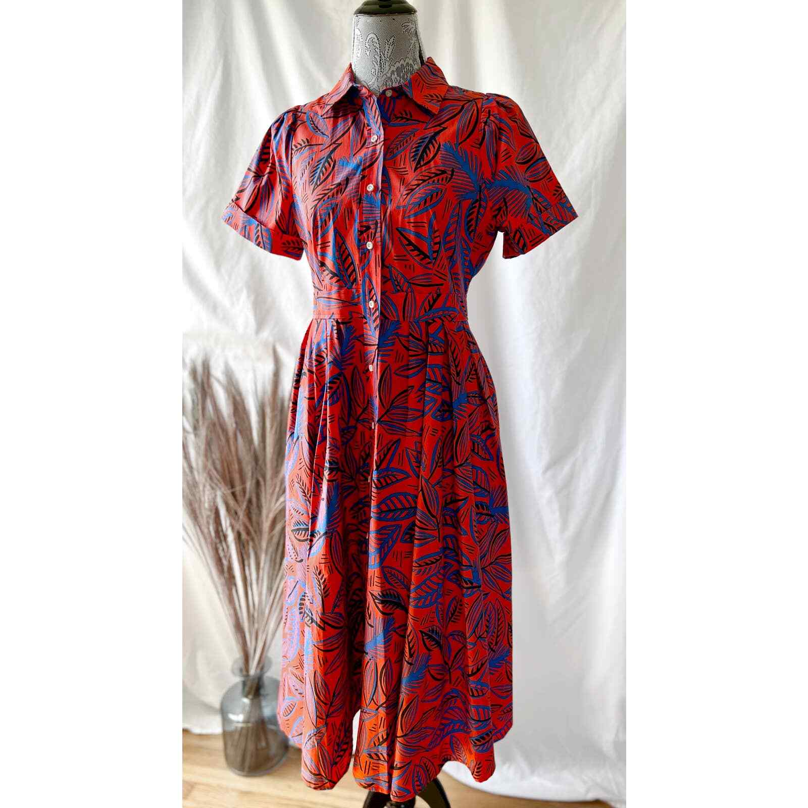 Alexis x Target Vintage Style Tropical Leaf Shirt Dre… - Gem