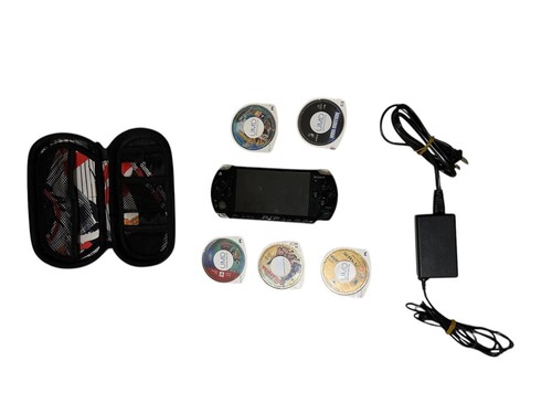 Sony PSP 2001 Black Console with Games, Case, Charger Bundle Lot 64gb ...