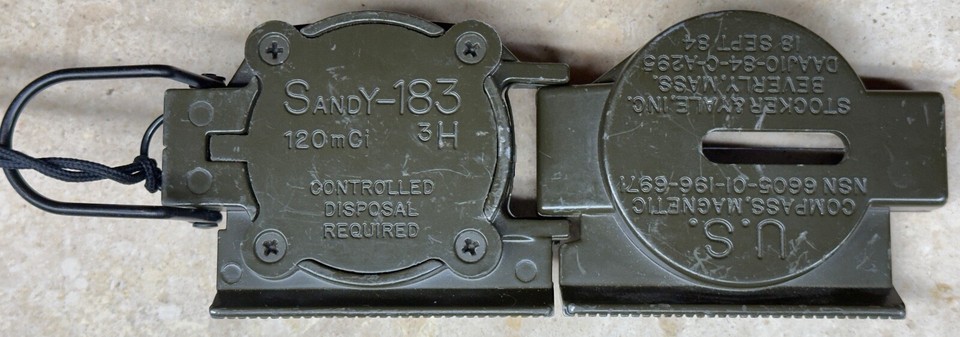 1984 Sandy-183 U.S. Military Magnetic Compass 3H NSN 6605-01-196-6971 ...