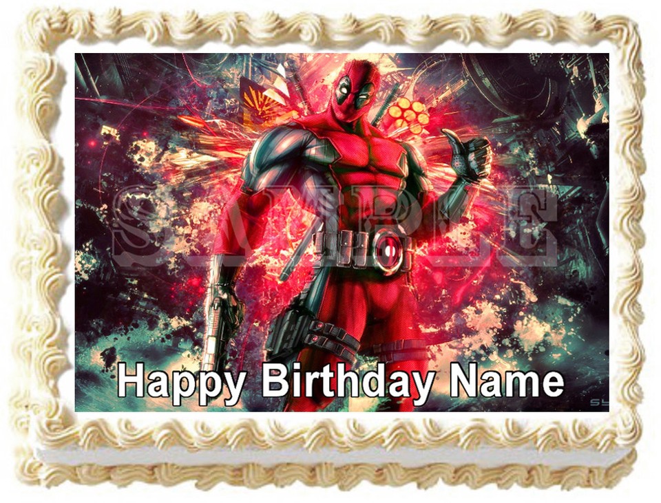 DEADPOOL Party Edible Cake topper image | eBay