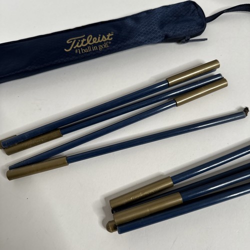 Titleist Golf Blue/Gold Collapsible Alignment Sticks Rods Set Zip Pouch ...