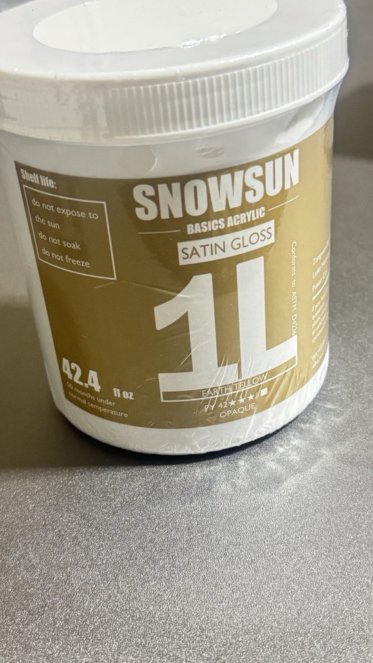SNOWSUN Acrylic Paint, Large 1 L /42.4 oz Large Satin Gloss Earth ...