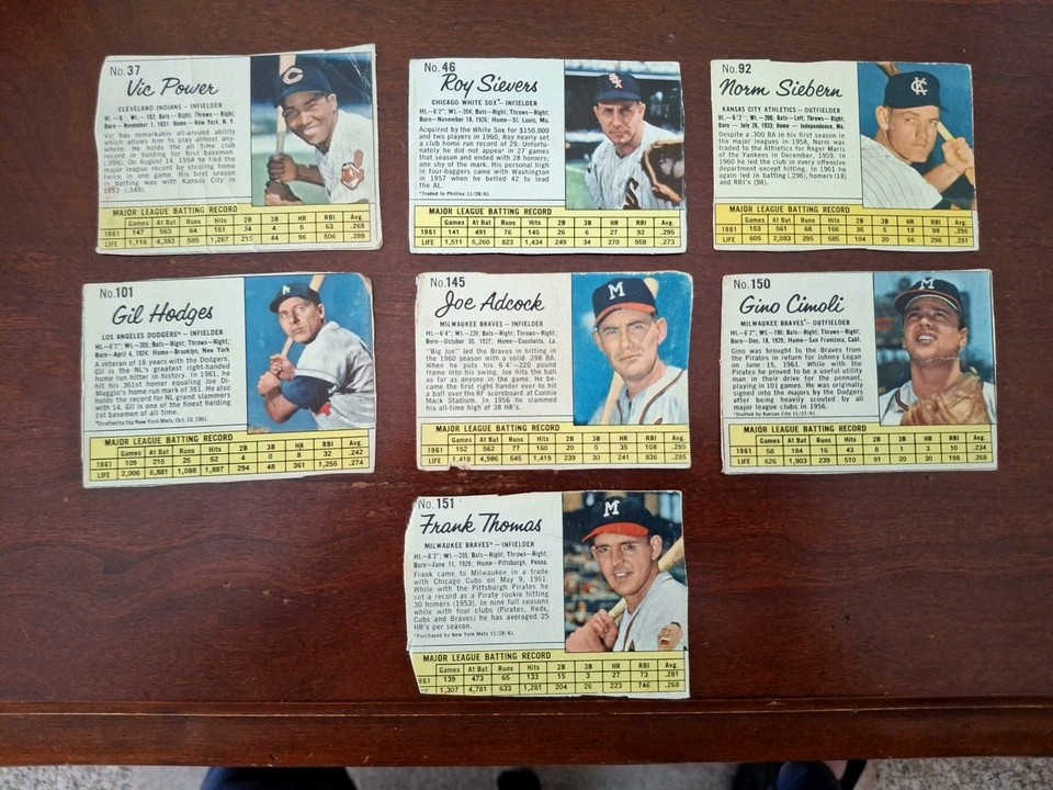 1962 Jello Jell-o Baseball Cards. Your Choice RARE TOUGH. Price dropped ...