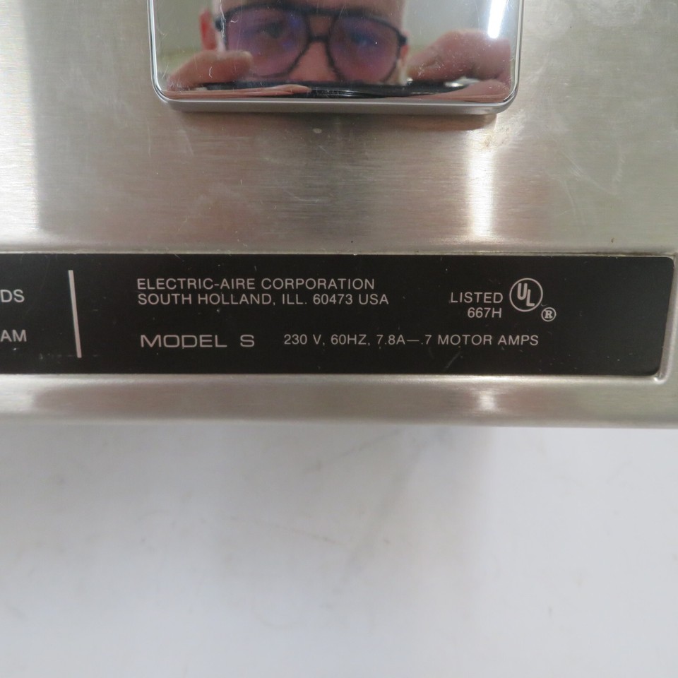 Electric-Aire Model S Hand Dryer 230V 60HZ 7.8A - 7 Motor Amps ...