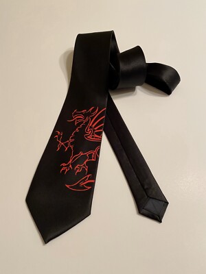 Dragon Tie, Red Dragon, Cool And Unique , Black Necktie, Fun, Great ...