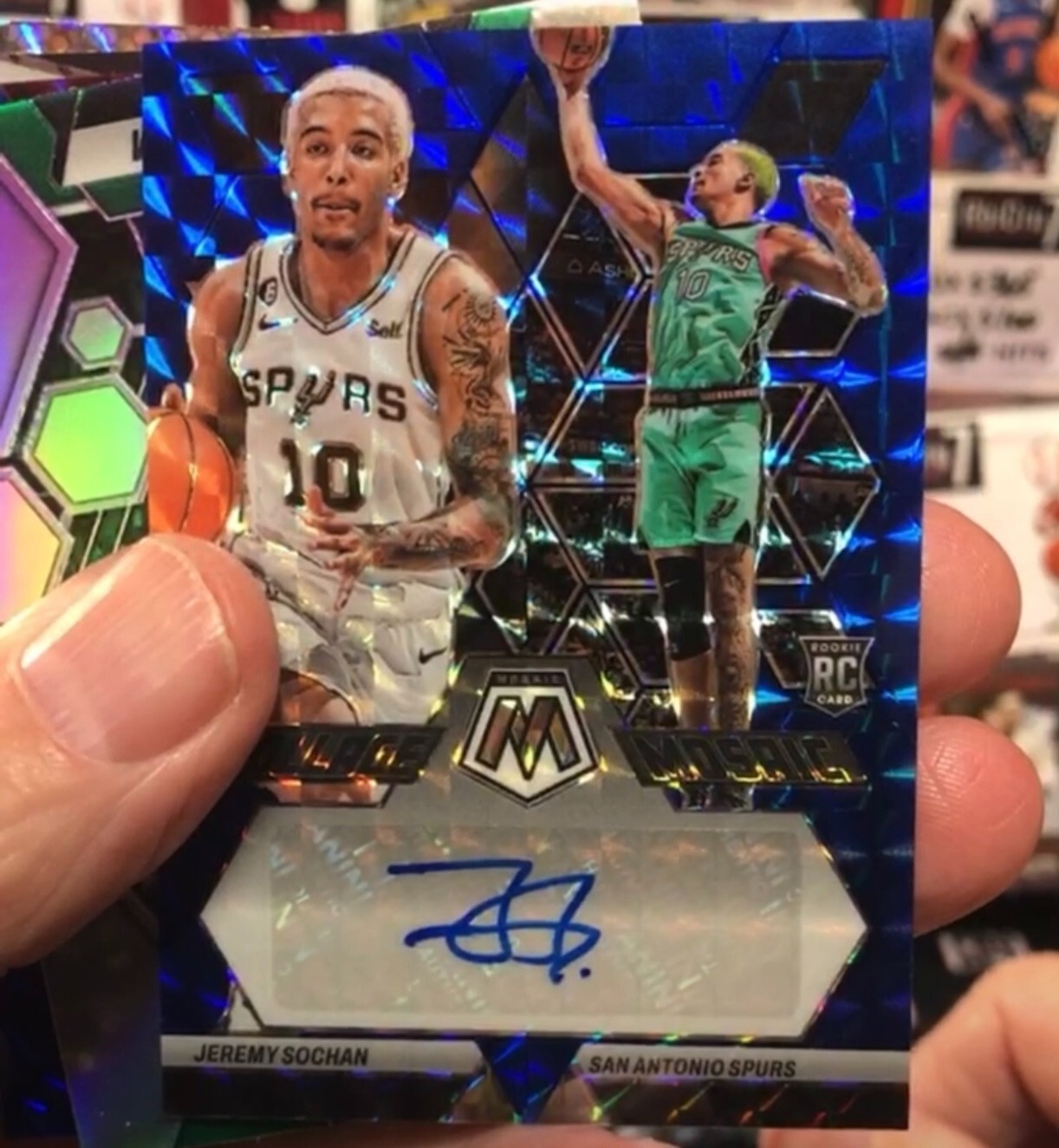 Mosaic 2022-23 Jeremy Sochan Rookie Collage Autographs Blue Auto /49 CM ...