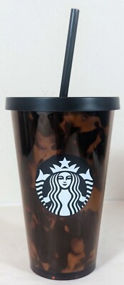 Starbucks Tortoise Shell Mocha Swirl Cold Cup Tumbler Grande 16 oz Lid ...