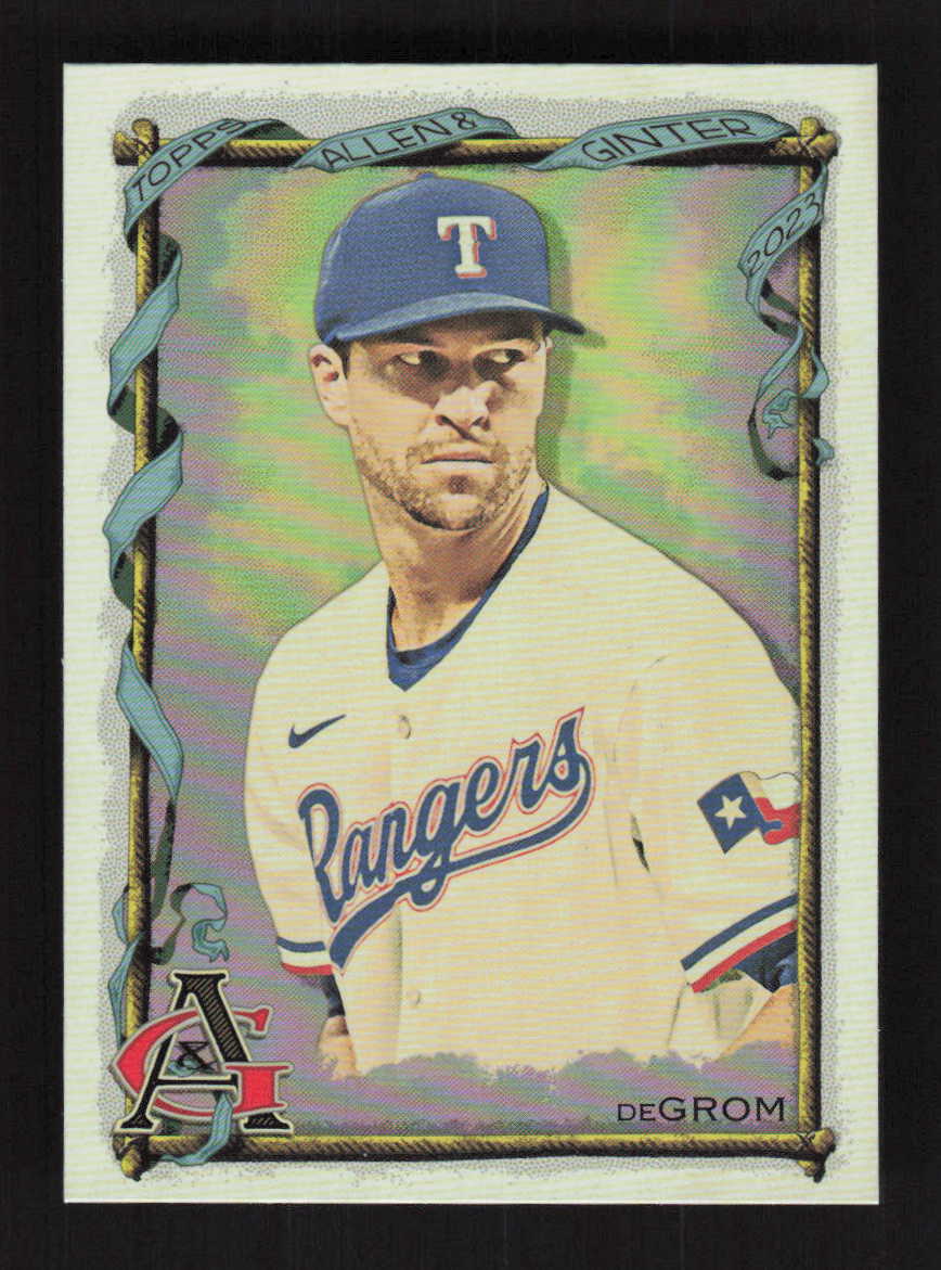 Jacob deGrom 2023 Allen & Ginter Silver Portrait Hot Box Texas Rangers ...