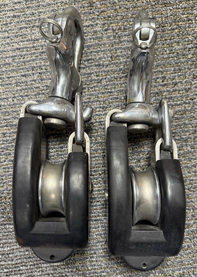 EXCELLENT Merriman Brothers Sailboat SNATCH Blocks/ Pulleys PAIR LARGE ...