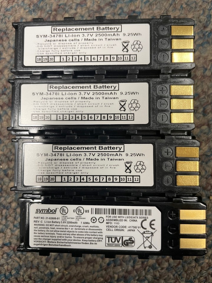 Motorola Symbol Zebra LS3578 Lot of 4 barcode scanners with cradles and ...
